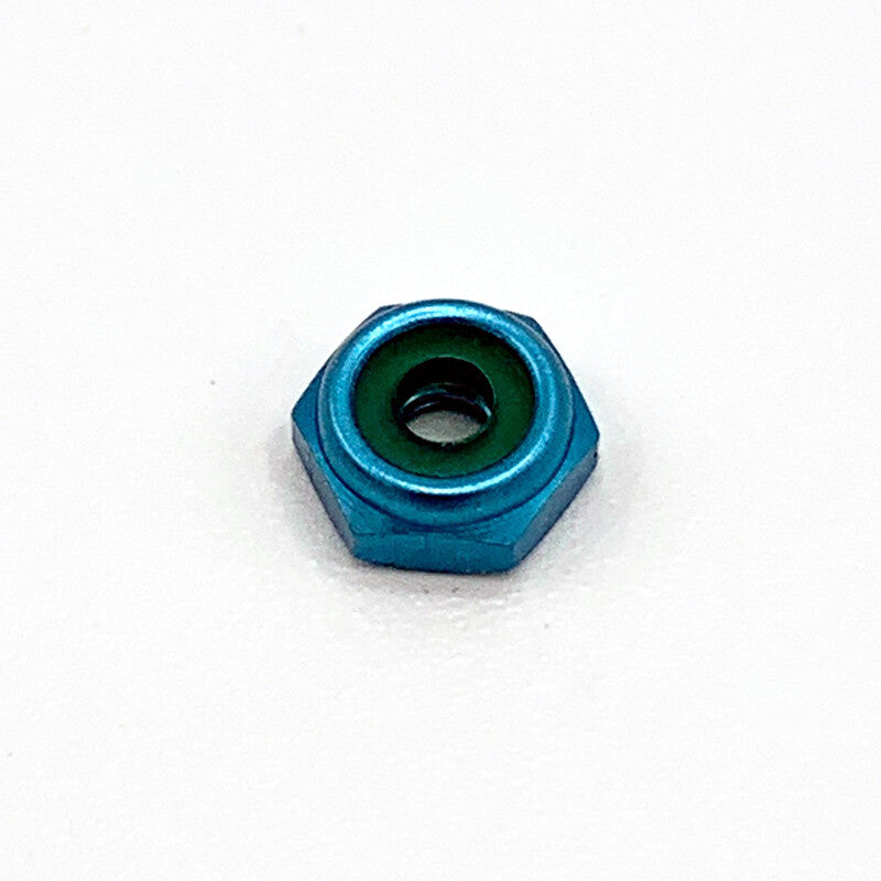 HackFab 4-40 Hex Low Profile Lock Nut Aluminum - Blue| HackFab Hobbies