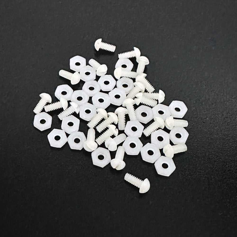 HackFab Replacement 4-40 Nylon Body Screws/Nuts (50)| HackFab Hobbies