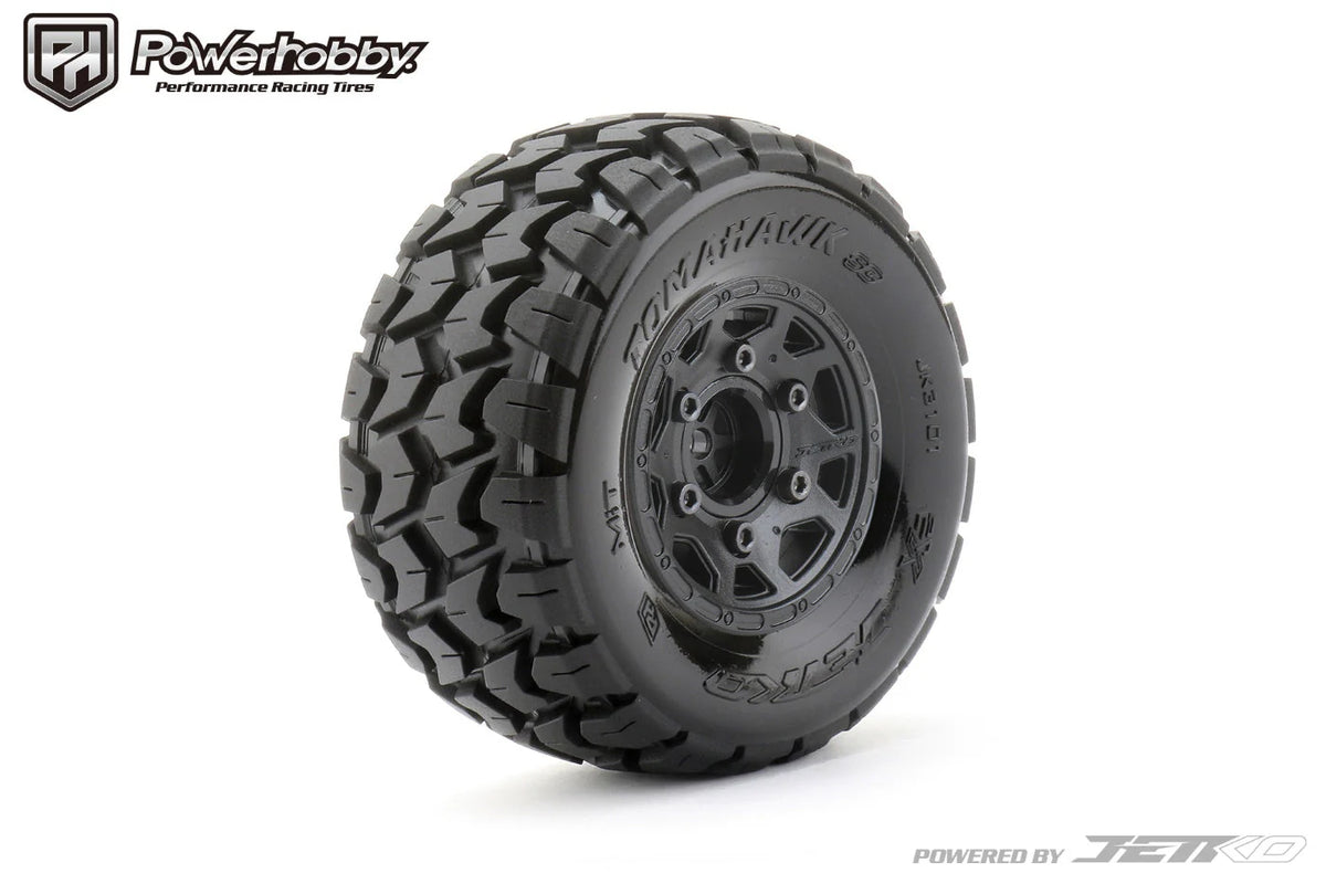 Powerhobby Tomahawk 1/10 SC Belted Tires (2) with Removable Hex Wheels ...