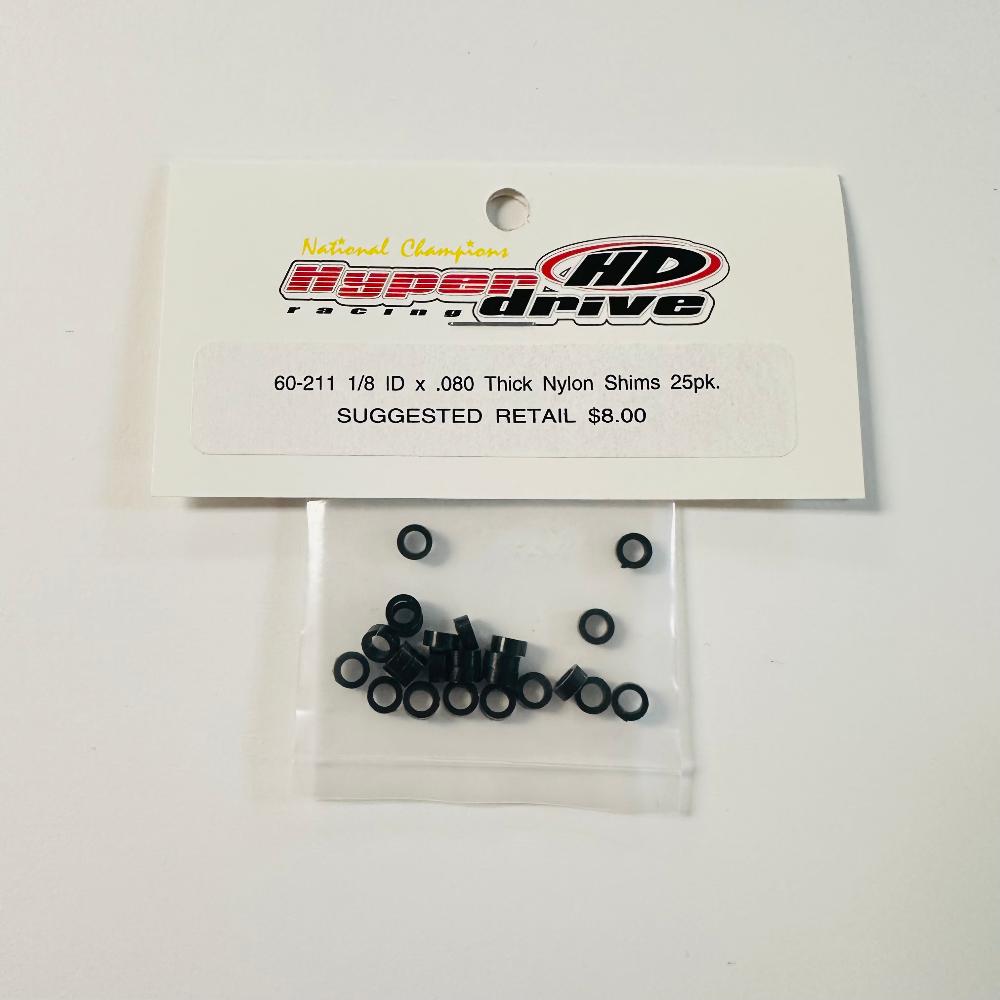 Hyperdrive 1/8 x .080 Thick Nylon Shims (25)| HackFab Hobbies