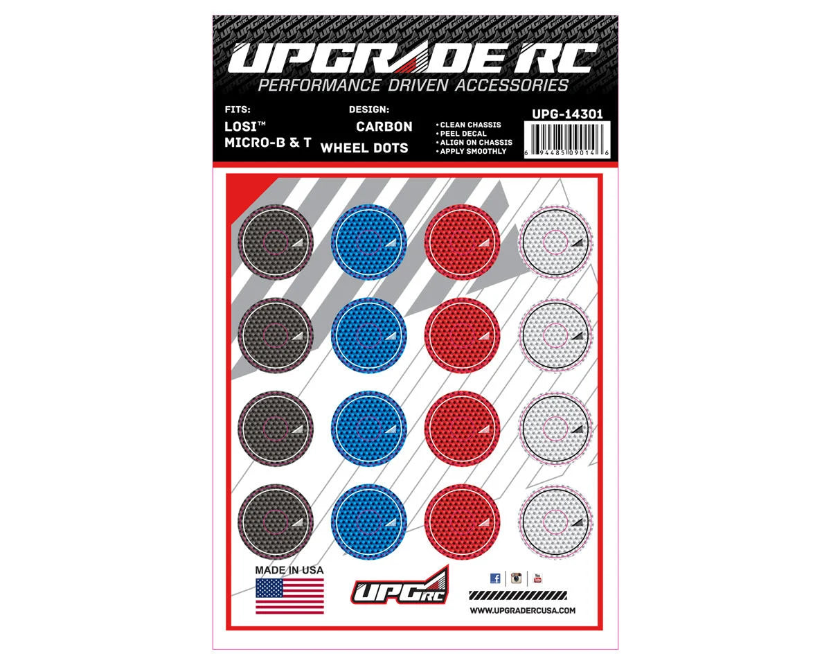 UpGrade RC Wheel Dots Vinyl Graphics for Losi® Micro-B & T (Carbon ...
