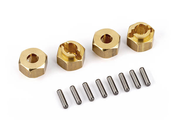Traxxas Wheel Hubs, 7mm Hex, Brass (1 Gram Each) (4)/ Axle Pins (8 ...