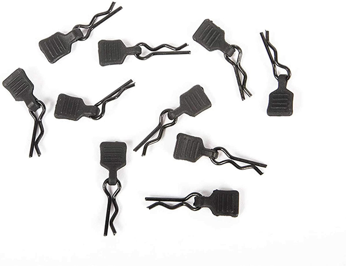 Axial 3mm Body Clip w/ Tab, Black (10pc)| HackFab Hobbies