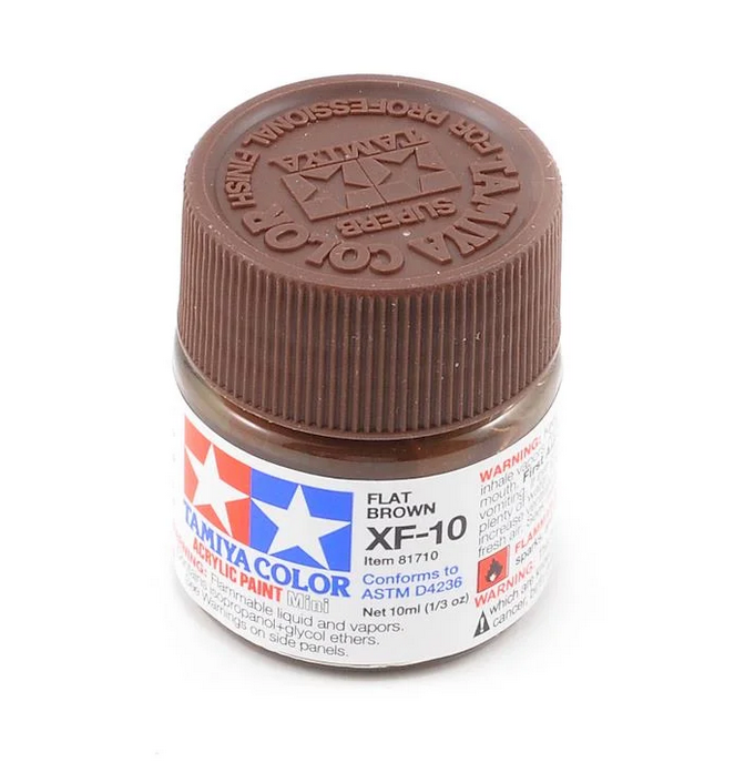 Tamiya XF-10 Flat Brown Acrylic Paint (10ml)| HackFab Hobbies